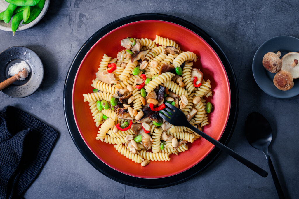 Pasta mit Shiitake und Edamame - Aus Lauras Küche