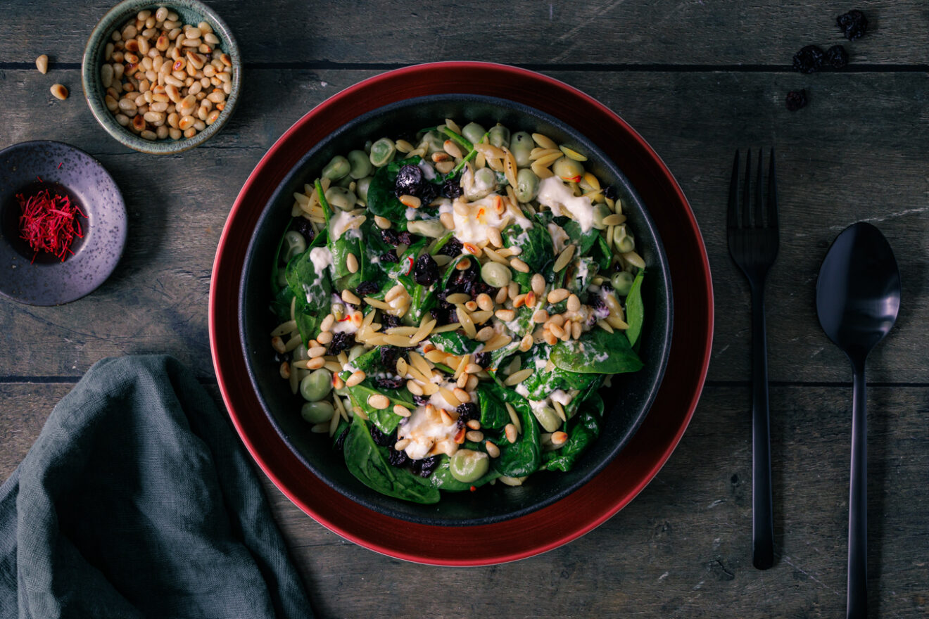 Pasta Bowl mit dicken Bohnen und Spinat - Aus Lauras Küche